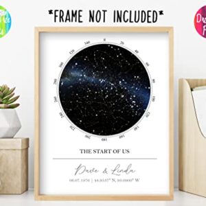 Custom Star Map - Personalized Star Map (Multiple Sizes - Unframed Star Prints, Star Constellation Map Wall Art, Great Gift - Special Occasion, Engagement Gift, Wedding Gift, Anniversary Gift)