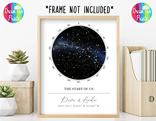 Custom Star Map - Personalized Star Map (Multiple Sizes - Unframed Star Prints, Star Constellation Map Wall Art, Great Gift - Special Occasion, Engagement Gift, Wedding Gift, Anniversary Gift)