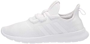 adidas womens cloudfoam pure 2.0 running shoes, white/white/grey, 9 us