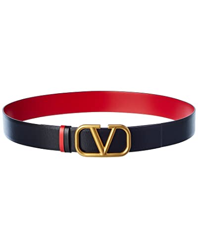 Valentino Vlogo 40Mm Reversible Leather Belt, 85, Black