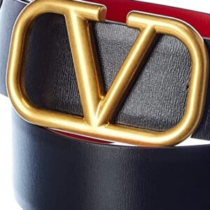 Valentino Vlogo 40Mm Reversible Leather Belt, 85, Black