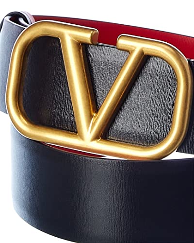 Valentino Vlogo 40Mm Reversible Leather Belt, 85, Black