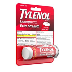 Tylenol Extra Strength Caplets with 500 mg Acetaminophen, Pain Reliever & Fever Reducer, 10 ct (Pack of 12)