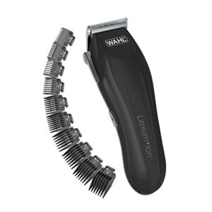 wahl clipper lithium-ion cordless haircutting kit – rechargeable grooming and trimming kit with 12 guide combs for haircutting and large beard trimming – model 79608