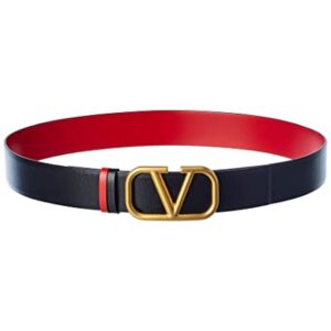 Valentino Vlogo 40Mm Reversible Leather Belt, 75, Black