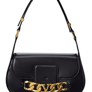 Valentino Vlogo Chain Leather Shoulder Bag, Black