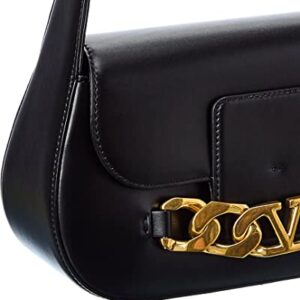 Valentino Vlogo Chain Leather Shoulder Bag, Black