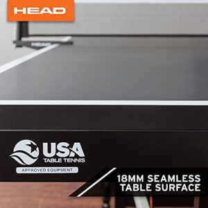 HEAD Summit USA Indoor Table Tennis Table, Competition Grade Net, 10 Minute Easy Set Up – Ping Pong Table with Playback Mode