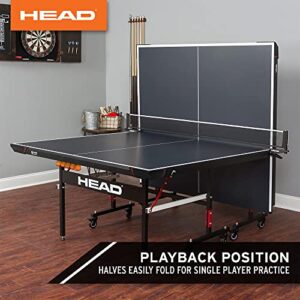 HEAD Summit USA Indoor Table Tennis Table, Competition Grade Net, 10 Minute Easy Set Up – Ping Pong Table with Playback Mode