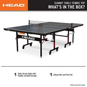 HEAD Summit USA Indoor Table Tennis Table, Competition Grade Net, 10 Minute Easy Set Up – Ping Pong Table with Playback Mode