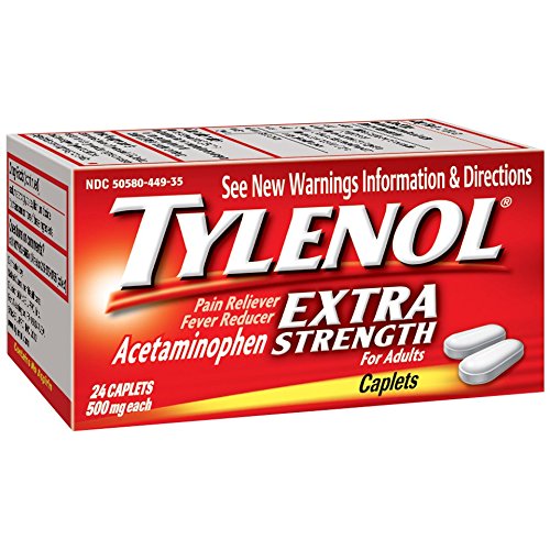 Tylenol Acetaminophen, Extra Strength, 500 mg, Caplets, 24 caplets