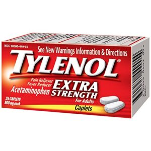 Tylenol Acetaminophen, Extra Strength, 500 mg, Caplets, 24 caplets