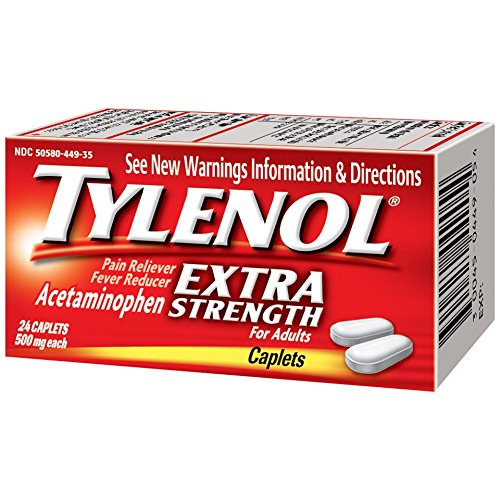 Tylenol Acetaminophen, Extra Strength, 500 mg, Caplets, 24 caplets