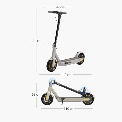 Segway Ninebot MAX G30LP Electric Kick Scooter, Up to 25 Miles Long-range Battery, Max Speed 18.6 MPH, Lightweight and Foldable, Gray