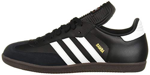 adidas Men's Samba Classic Soccer Shoe,Black/Running White,10.5 M US