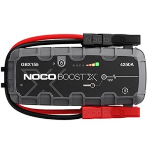 noco boost x gbx155 4250a 12v ultrasafe portable lithium jump starter, car battery booster pack, usb-c powerbank charger, and jumper cables for up to 10.0-liter gas and 8.0-liter diesel engines