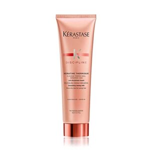 kerastase discipline keratine thermique blow dry primer serum | pre-styling cream & heat protectant | smooths & strengthens hair fiber | with morpho-keratine & ceramides | for all hair types | 5.1 fl oz