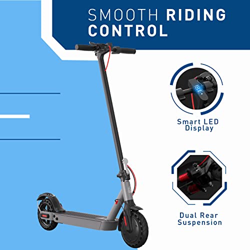 Hiboy S2 Electric Scooter - 8.5" Solid Tires - Up to 17 Miles Long-Range & 19 MPH Portable Folding Commuting Scooter for Adults with Double Braking System and App (S2)