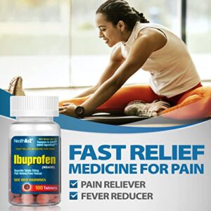 HealthA2Z® Ibuprofen 200mg | 100 Counts | Pain Relief | Body Aches | Headache | Arthritis | Cramps | Back Pain | Fever Reducer |