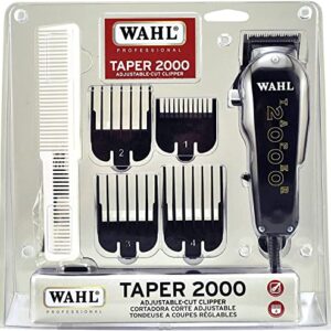 Wahl Professional Taper 2000 Adjustable Cut Clipper #8472-700 – Assorted Color Blade Attachments