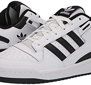 adidas Originals Men's Forum Low Sneaker, White/White/Black, 10.5