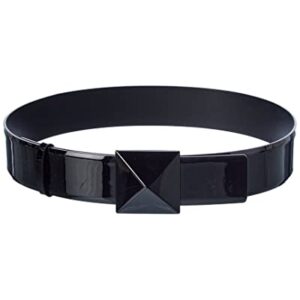 Valentino Roman One Stud 40Mm Patent Belt, 85, Black