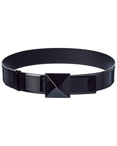 Valentino Roman One Stud 40Mm Patent Belt, 85, Black