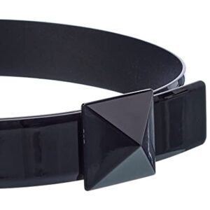 Valentino Roman One Stud 40Mm Patent Belt, 85, Black