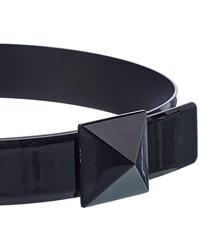 Valentino Roman One Stud 40Mm Patent Belt, 85, Black