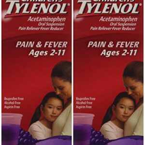 Children's Tylenol grape flavor ages 2-11 - 2 packs of 4.0 FL OZ