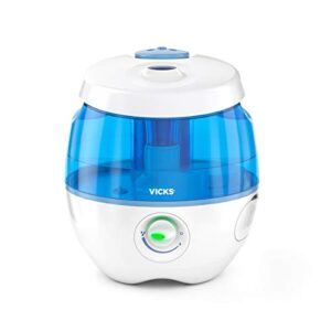 vicks sweet dreams cool mist humidifier, blue, medium room, 1 gallon tank – filter free cool mist humidifier for baby and kids rooms with light up display, works with vicks vapopads