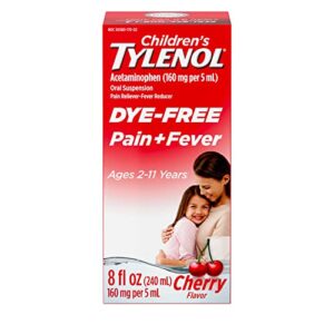 tylenol children’s pain + fever medicine with acetaminophen, dye-free, cherry, 8 fl. oz