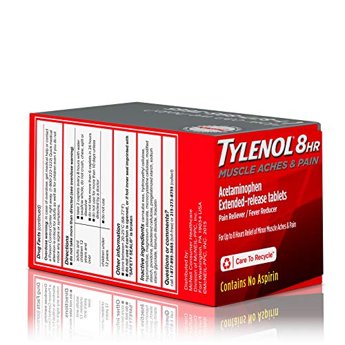 Tylenol 8 Hour Muscle Aches & Pain Acetaminophen Tablets for Muscle & Joint Pain, 100 ct