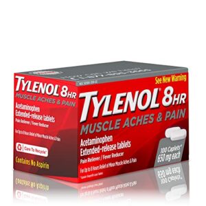 Tylenol 8 Hour Muscle Aches & Pain Acetaminophen Tablets for Muscle & Joint Pain, 100 ct