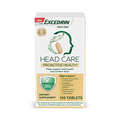 Head Care Proactive Health From Excedrin Dietary Supplement to Support Head Health and Comfort Daily - 110 Count