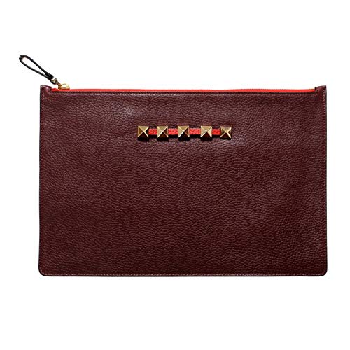 Valentino 100% Leather Multi-Color Women's Rockstud Clutch Bag