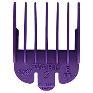 Wahl Professional Color Coded Comb Attachment #3124-703 - Purple #2 - 1/4" (6.0mm) - Great for Professional Stylists and Barbers