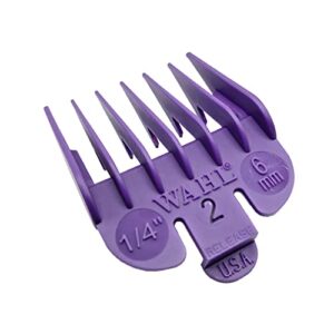 Wahl Professional Color Coded Comb Attachment #3124-703 - Purple #2 - 1/4" (6.0mm) - Great for Professional Stylists and Barbers