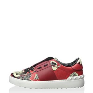 Valentino Women's Printed Low Cut Sneaker, Red/Ivory/Black, 38 M EU/8 M US