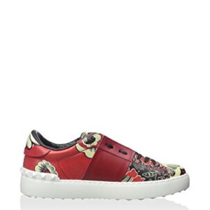 Valentino Women's Printed Low Cut Sneaker, Red/Ivory/Black, 38 M EU/8 M US