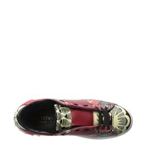 Valentino Women's Printed Low Cut Sneaker, Red/Ivory/Black, 38 M EU/8 M US