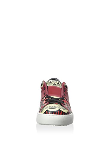 Valentino Women's Printed Low Cut Sneaker, Red/Ivory/Black, 38 M EU/8 M US