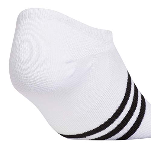 adidas womens Superlite Super No Show Socks (6-Pair), White/Cool Light Heather/Black, Medium