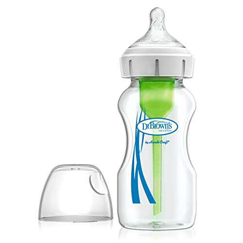 Dr. Brown’s Natural Flow® Options+™ Glass Baby Bottle Sleeves, 100% Silicone, 9 oz, Wide-Neck, Blue (Pack of 2)