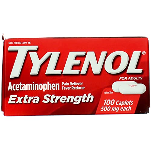 Tylenol Xs Caplets 100 Size 100s Tylenol 500 Milligram Extra Strength Pain Reliever 2 Pack