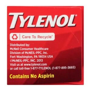 Tylenol Xs Caplets 100 Size 100s Tylenol 500 Milligram Extra Strength Pain Reliever 2 Pack