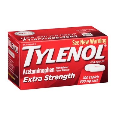 Tylenol Xs Caplets 100 Size 100s Tylenol 500 Milligram Extra Strength Pain Reliever 2 Pack