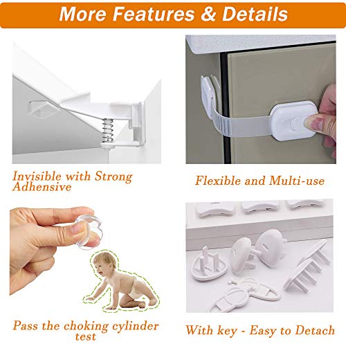 Baby Safety Kit, 58 Packs Baby Proofing Essentials Kit Child Safety Appliance with Cabinet Locks, Corner Guards and Outlet Covers - All-in-one Super Value Child Safety Kit