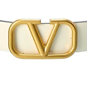 Valentino Vlogo 40Mm Reversible Leather Belt, 90, White