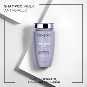 KERASTASE Blond Absolu Ultra-Violet Purple Shampoo | For Lightened, Highlighted and Grey Hair | Neutralizes Brassy and Yellow Undertones | Hydrates and Protects | With Hyaluronic Acid | 8.5 Fl Oz